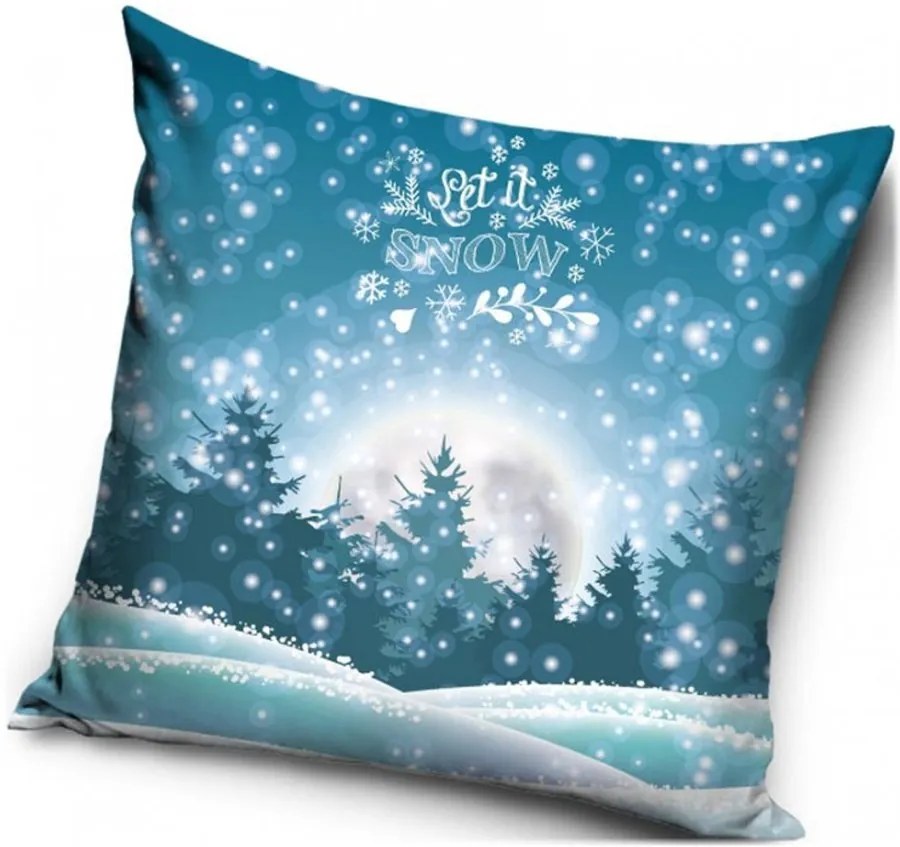 Dekorační polštář Zimní krajina - Let It Snow - 40 x 40 cm