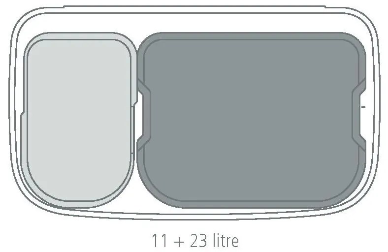 Bo dotykový koš na třídění odpadu Brabantia 316203, 11+23 L, černý