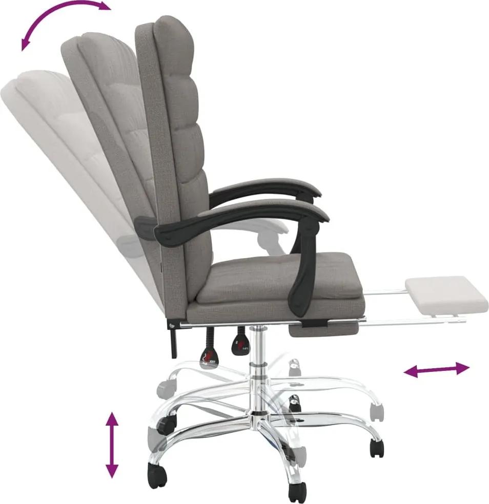 vidaXL Polohovací kancelářská židle textil [349645] Barva: Hnědá