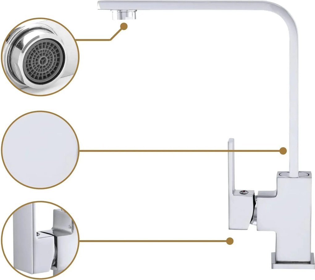 Gamma Moon, stojánková dřezová baterie, chrom lesklý, GMA-BNK-CH