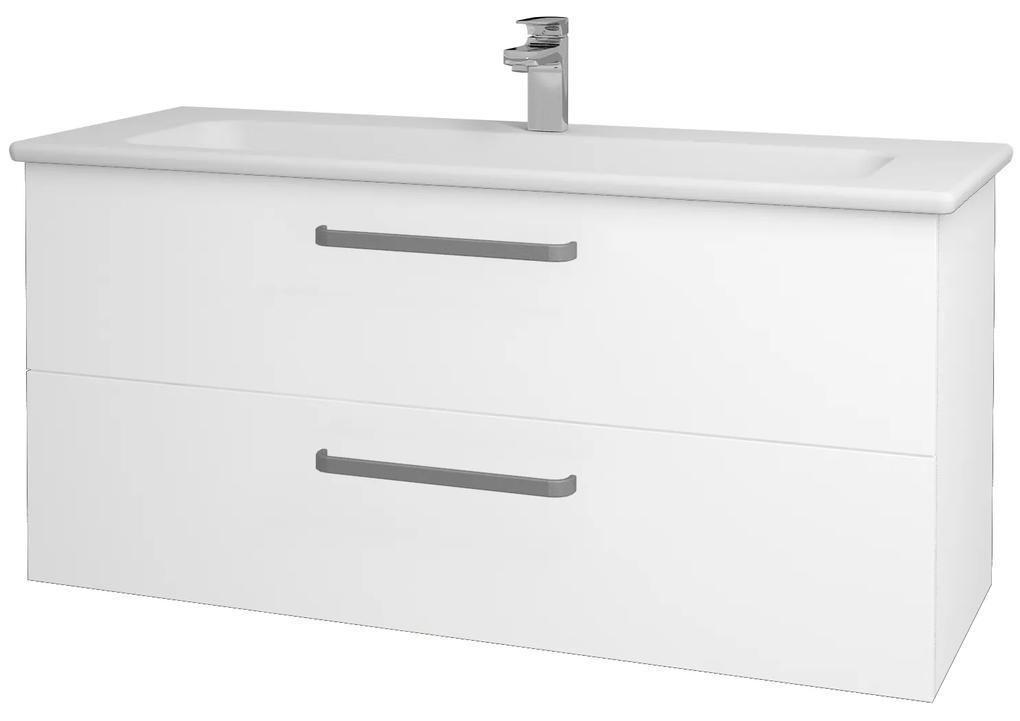 Dřevojas Koupelnová skříň GIO SZZ2 120 Varianta: N01 Bílá lesk / Úchytka T02 / D21 Tobacco