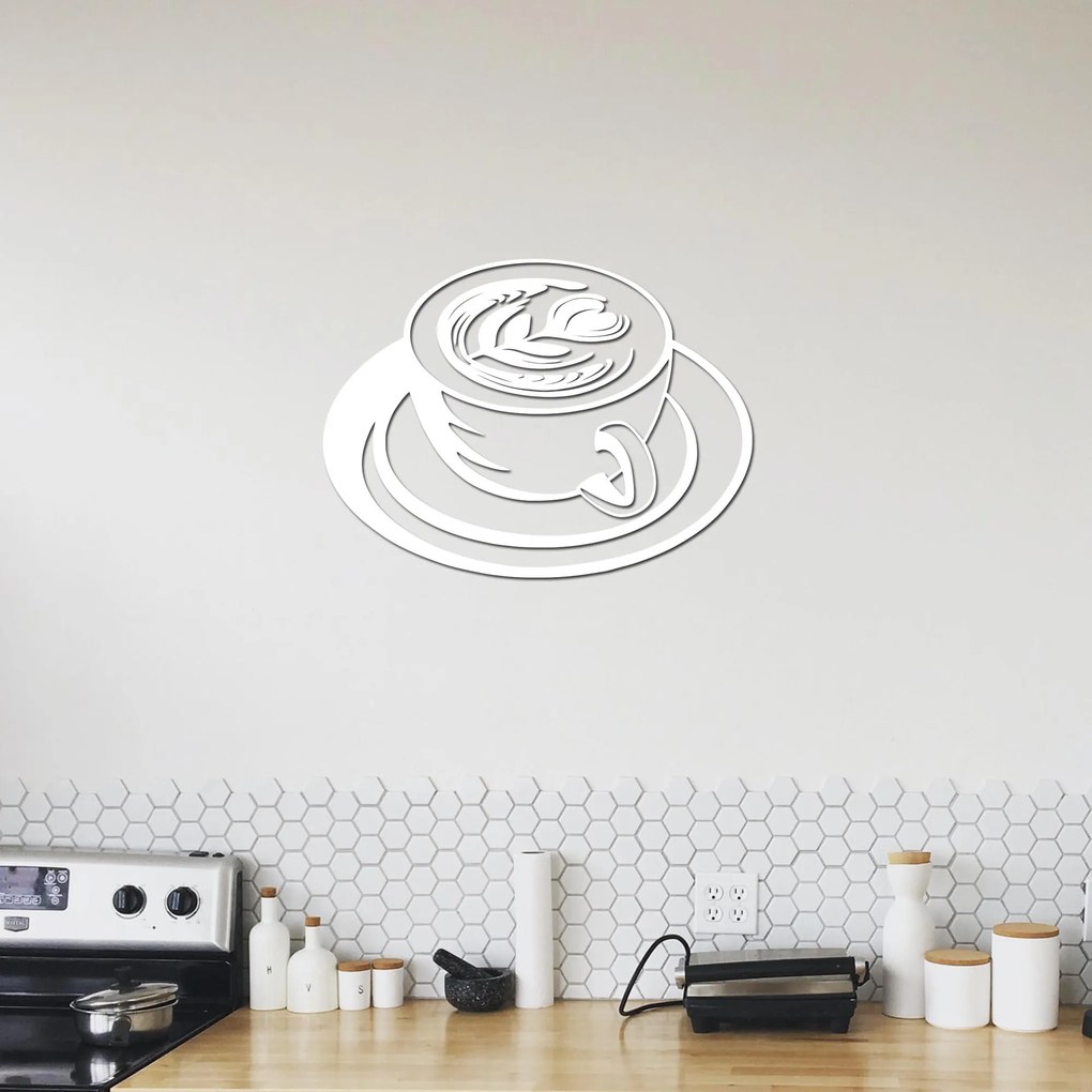 dřevo života Dřevěný obraz na zeď ŠÁLEK KÁVY Zvolte rozměr (cm): 27x20, Zvolte barvu dekoru: Černá