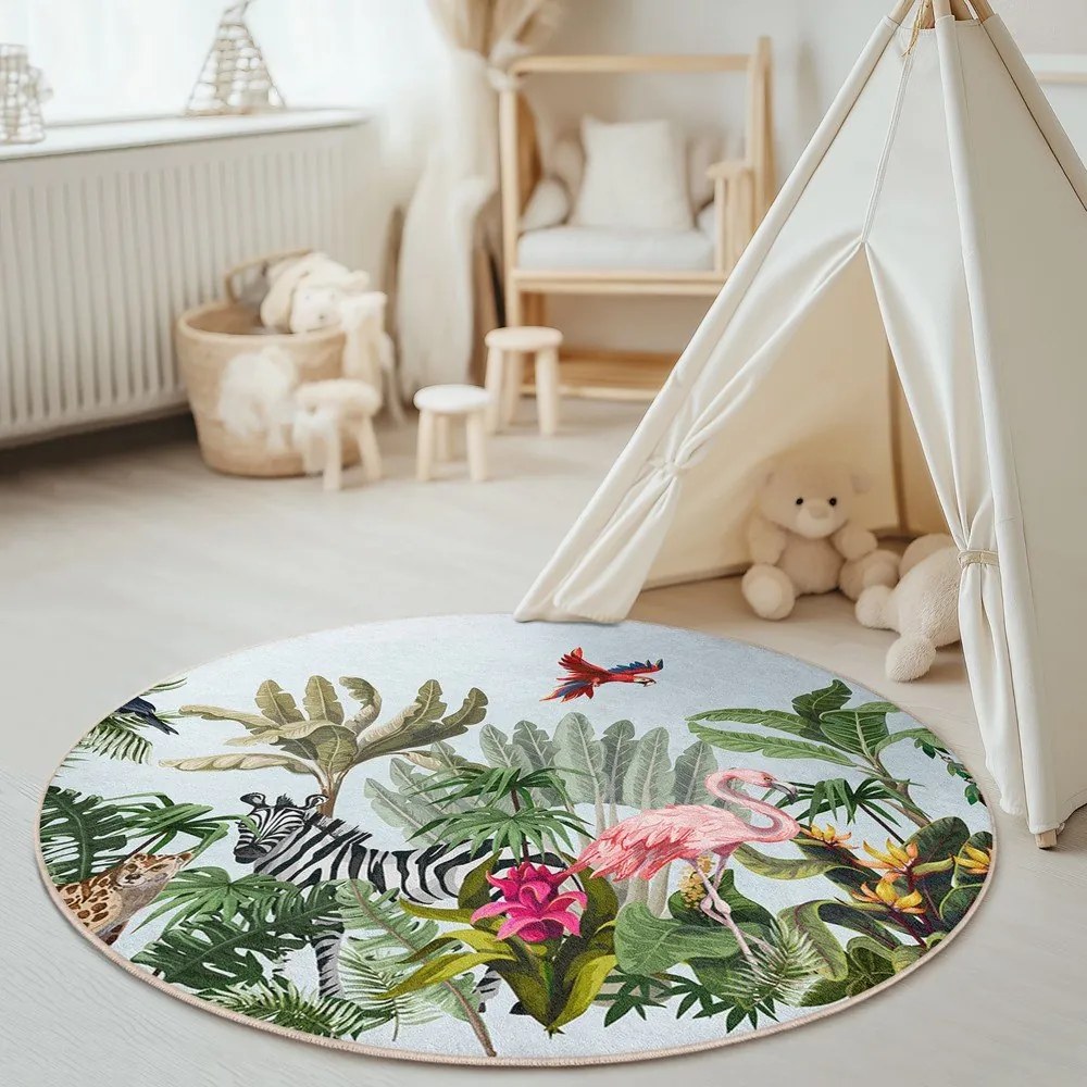 Pratelný dětský koberec ø100 cm Jungle – Mila Home