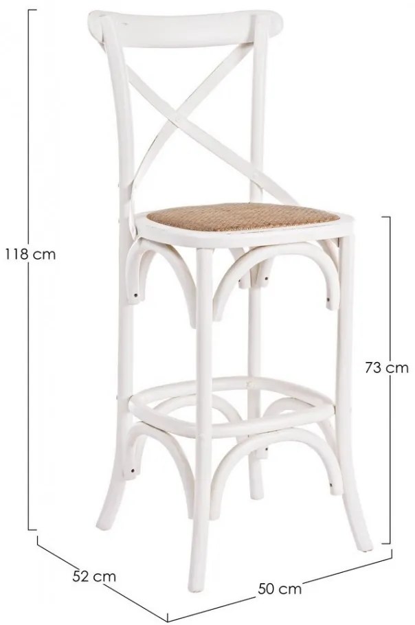 BIZZOTTO dřevěná barová židle CROSS bílá 0743232