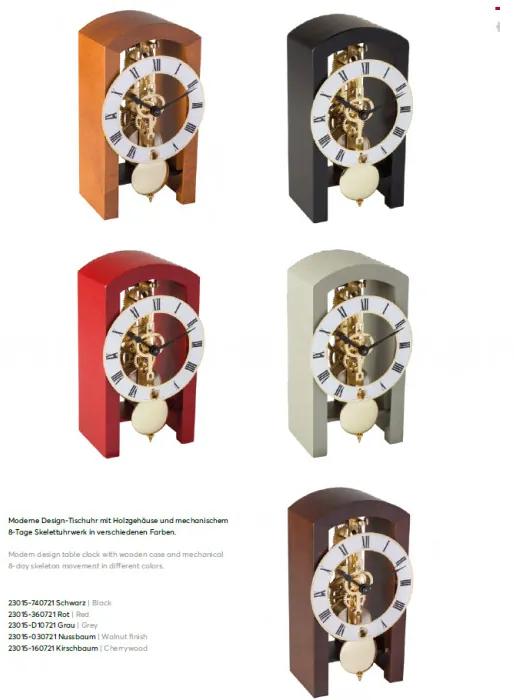 Stolní mechanické kyvadlové hodiny 23015-D10721 Hermle 18cm