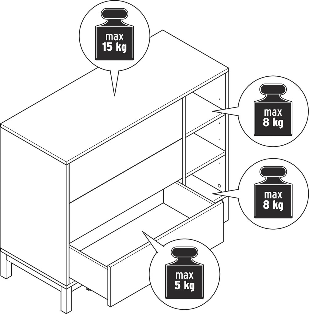 Tchibo - Komoda - barva: bílá