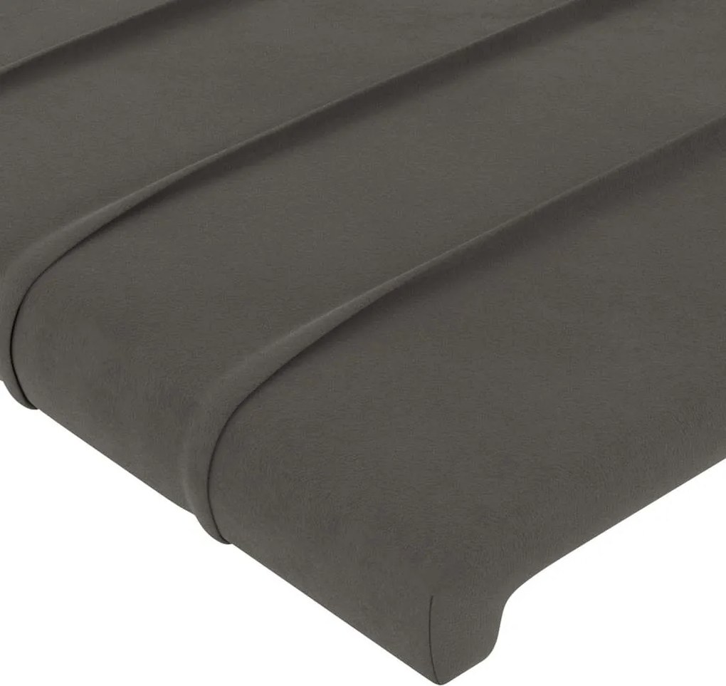 Čelo postele typu ušák tmavě šedé 203x23x118/128 cm samet 3118163