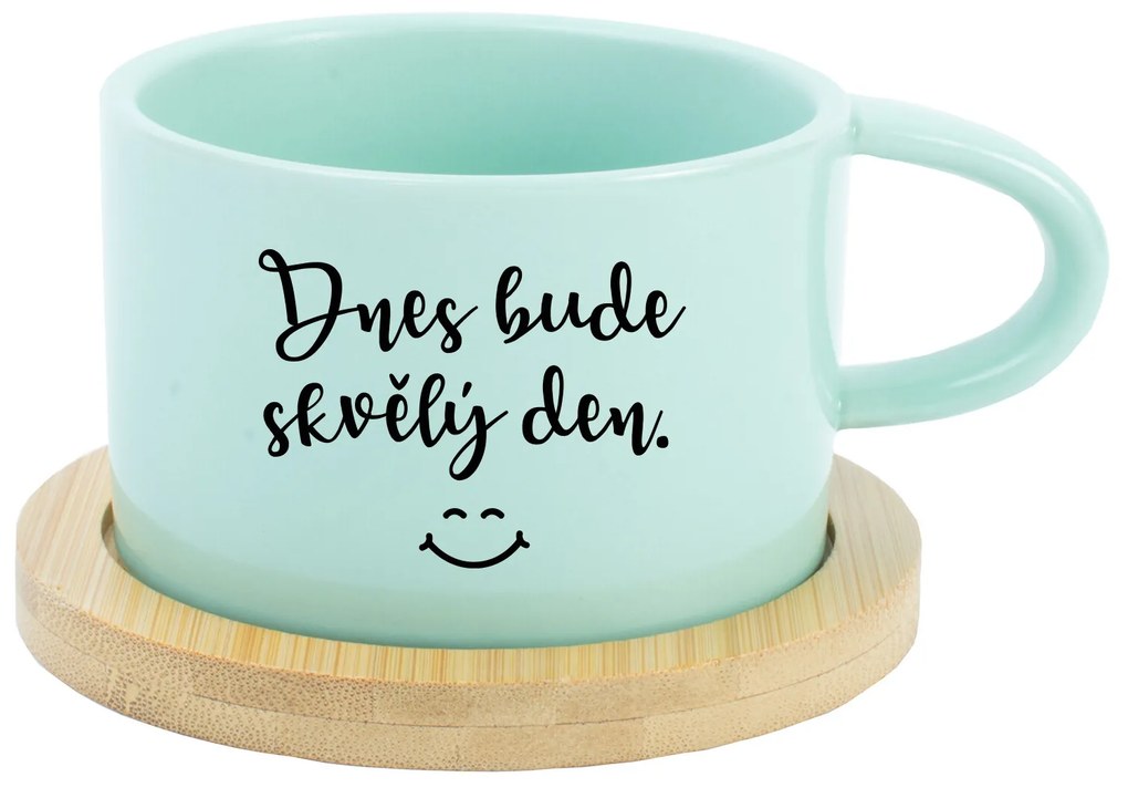 DNES BUDE SKVĚLÝ DEN - mint hrníček makronka 200 ml