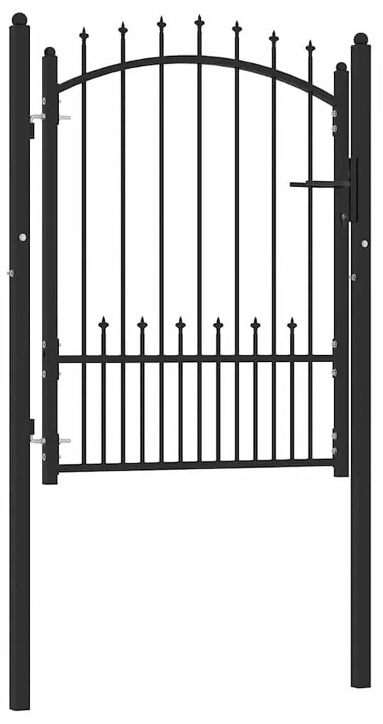 vidaXL Marketos Brána s hroty Černá 100 x 125 cm Práškově lakovaná ocel