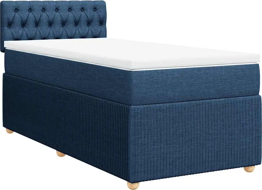 Box spring postel s matrací modrá 90x190 cm textil 3287324