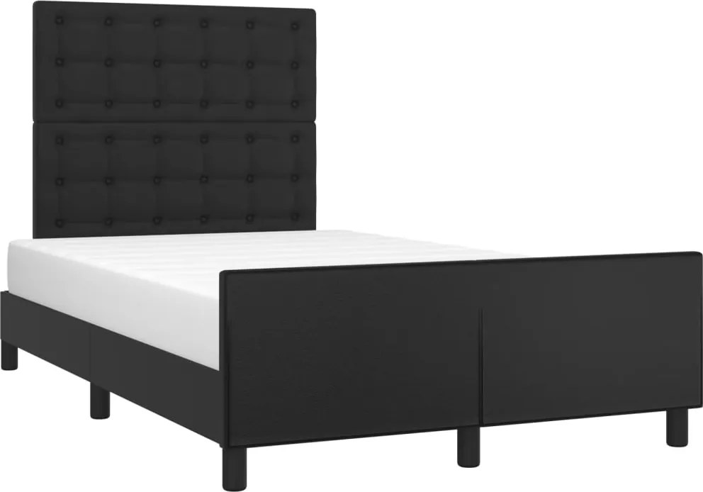 Rám postele bez matrace černá 120x190 cm umělá kůže 3270560