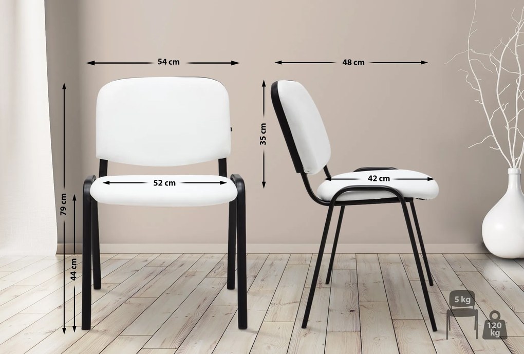 Konferenční židle Ken umělá kůže – bílá