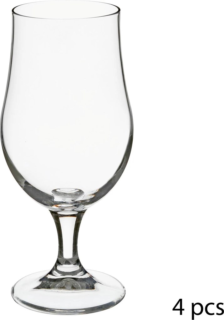 Sklenice na pivo, 4 ks, 370 ml, skleněné