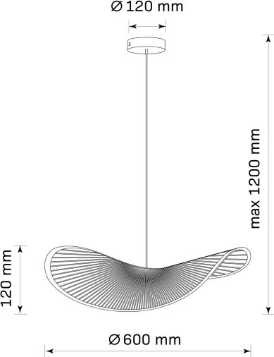 Lustr na lanku CAPRI 1xE27/20W/230V pr. 60 cm bambus