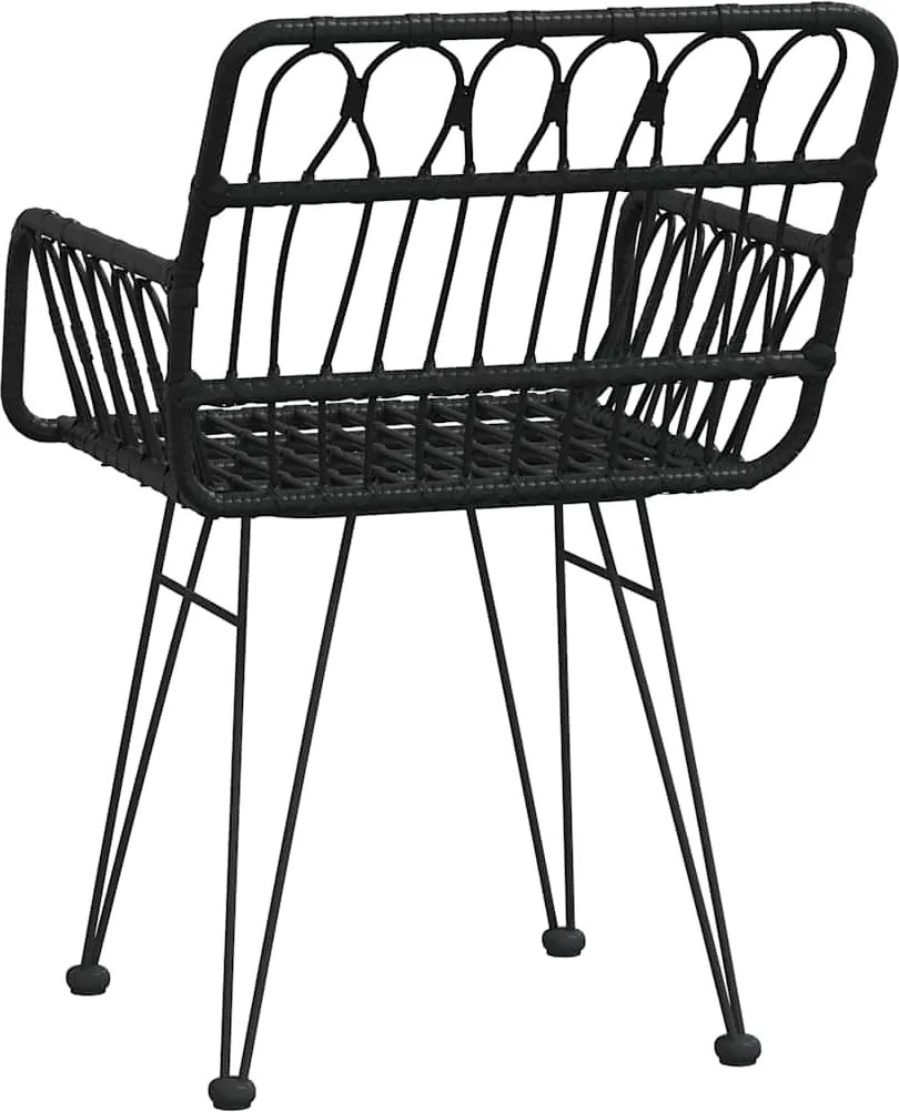 Zahradní židle 2 ks s područkami černé 56 x 64 x 80 cm PE ratan 319427