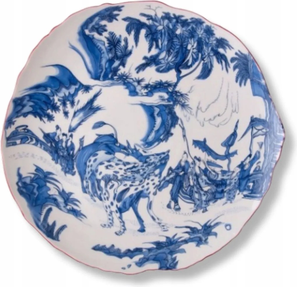 Jídelní talíř Seletti Diesel Blue Chinoiserie porcelánový modrý 28 cm