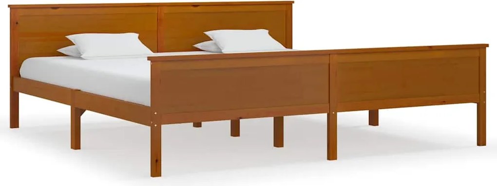 Rám postele medově hnědý masivní borovice 200 x 200 cm 322194
