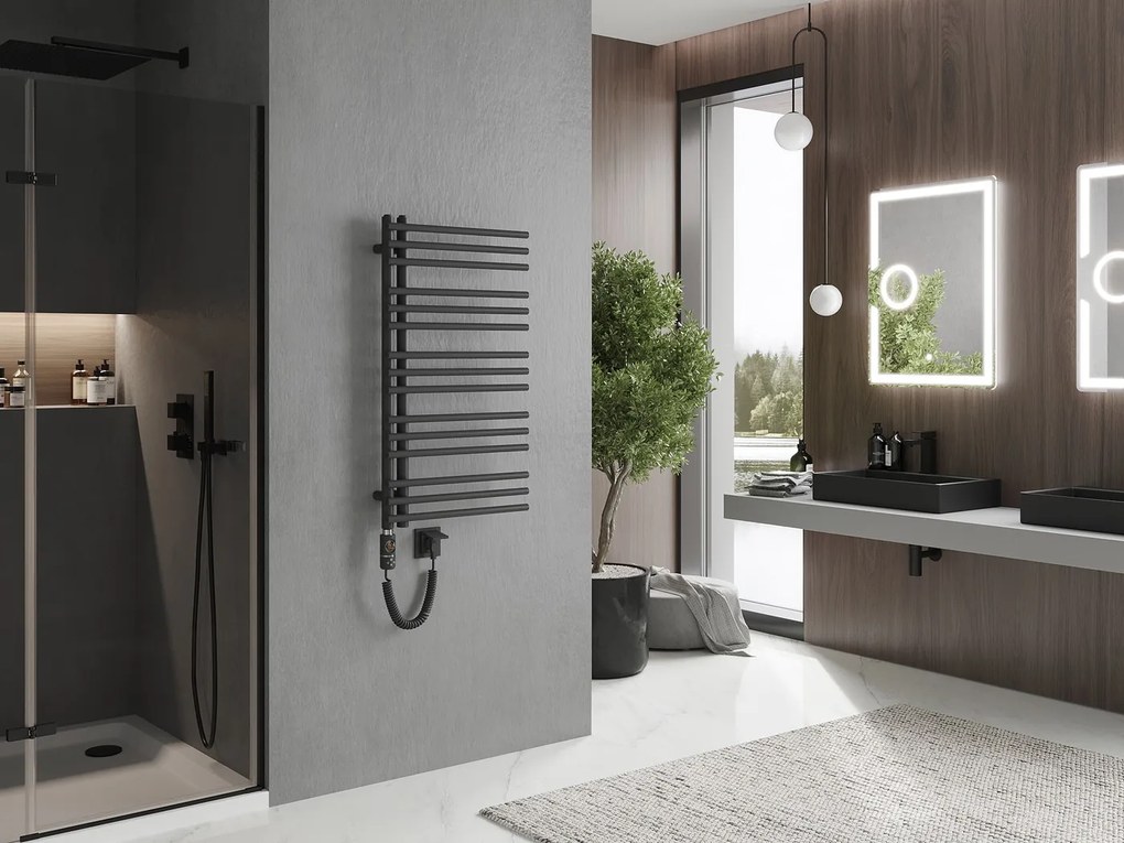 Mexen Neptun, elektrické topné těleso 900 x 500 mm, 600 W, antracitová, W101-0900-500-2600-66