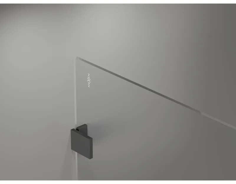 Mexen Lunar, sprchová stěna pravá 130 x 200 cm, průhledná 8 mm, grafitová, 830-130-000-95-00-P