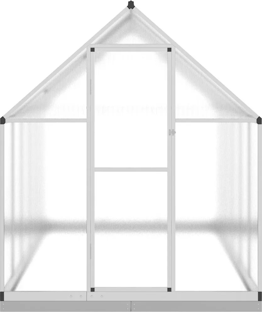 Skleník s podkladovým rámem stříbrný 334 x 169 x 202 cm hliník 3266329