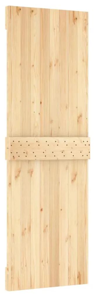 Posuvné dveře s kováním 70 x 210 cm masivní borové dřevo,  3203199
