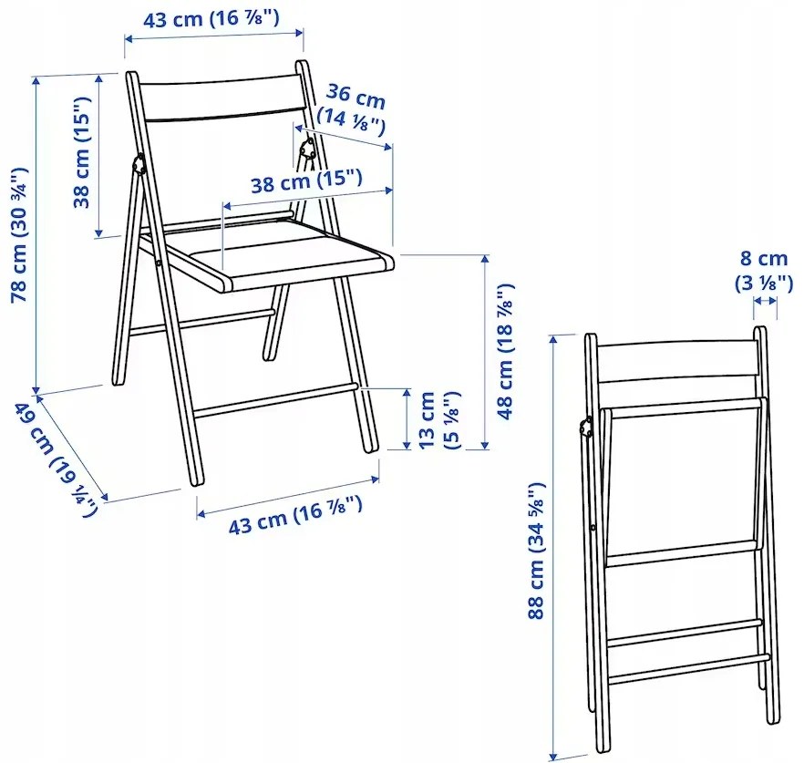 IKEA FROSVI Skládací židle bílá/Knisa světle šedá