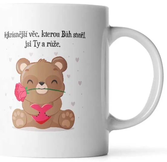 Sablio Hrnek Nejkrásnější věc, kterou Bůh stvořil, jsi Ty a růže - 890 ml - XXL