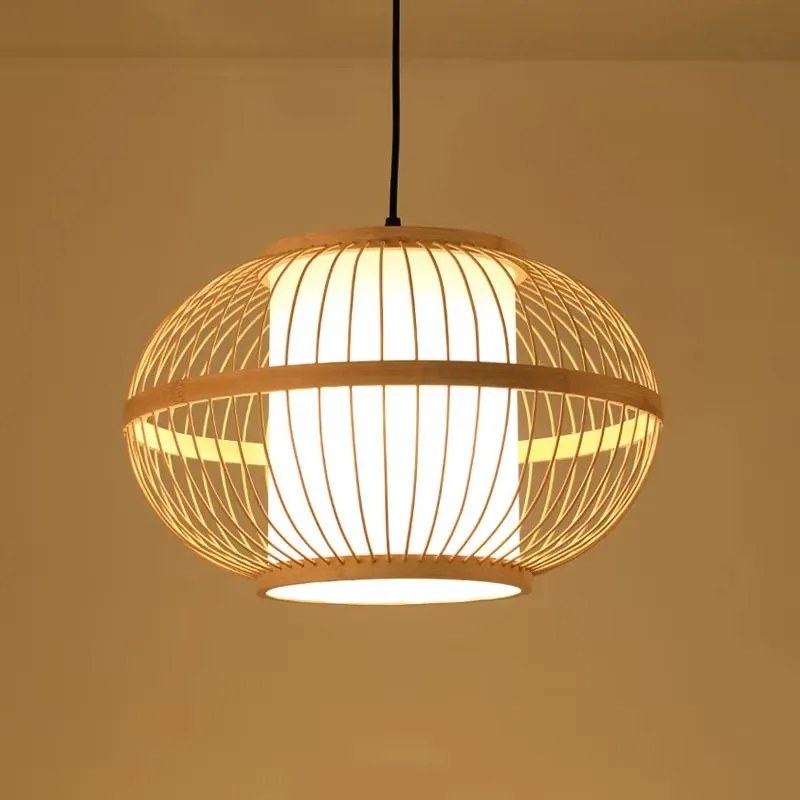 Toolight Natural, závěsné stropní svítidlo 1xE27 APP1631-1CP, přírodní hnědá, OSW-05104