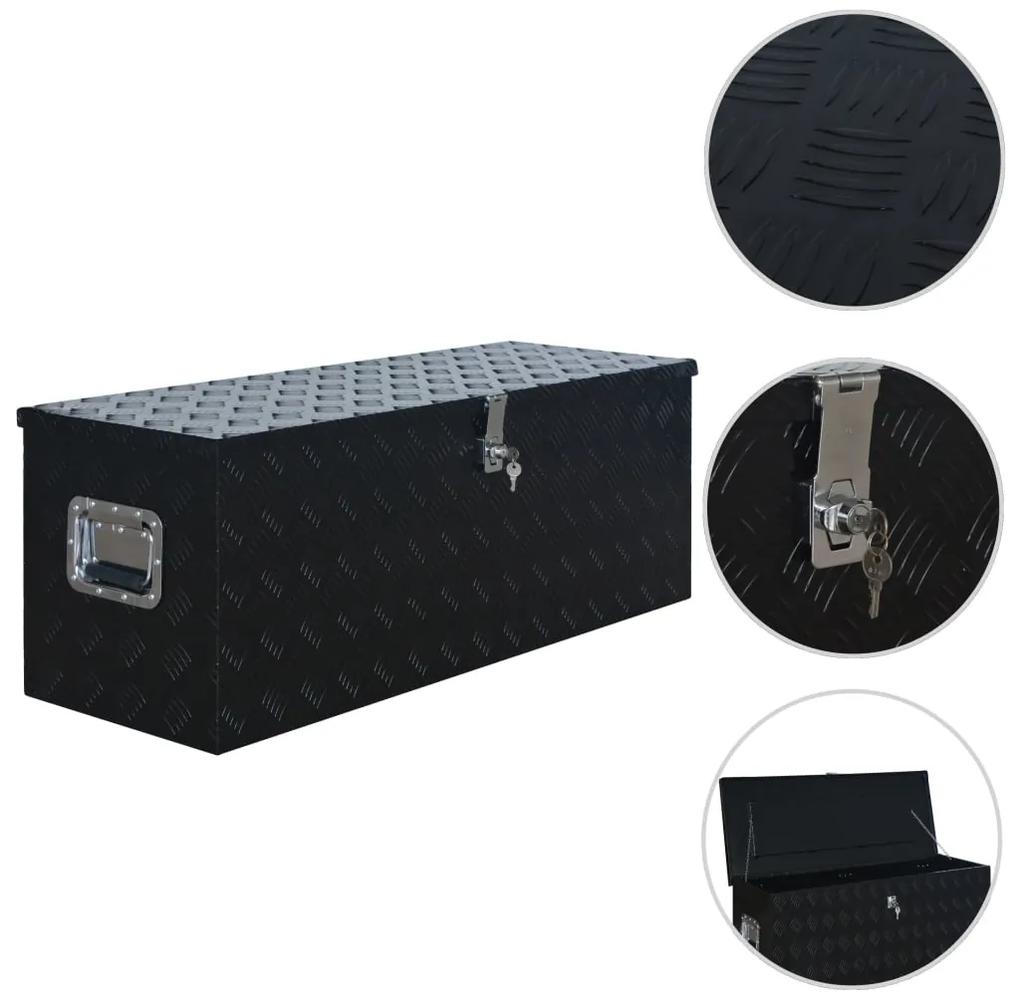 Hliníkový box - černý | 108,5x37x40 cm