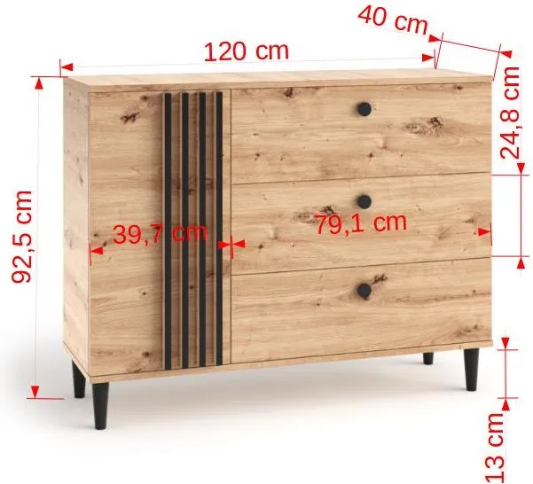 ADRK Furniture Komoda LIVIA 03 ADRK-CHES-LIV-03-ART