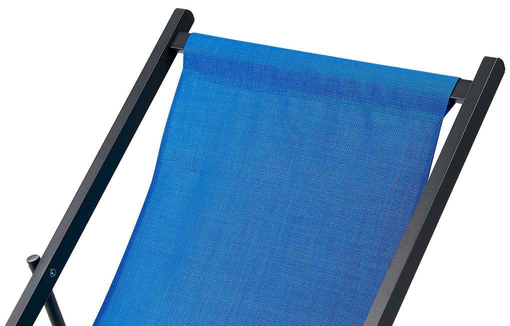 Skládací plážová židle modrá/černá LOCRI II Beliani