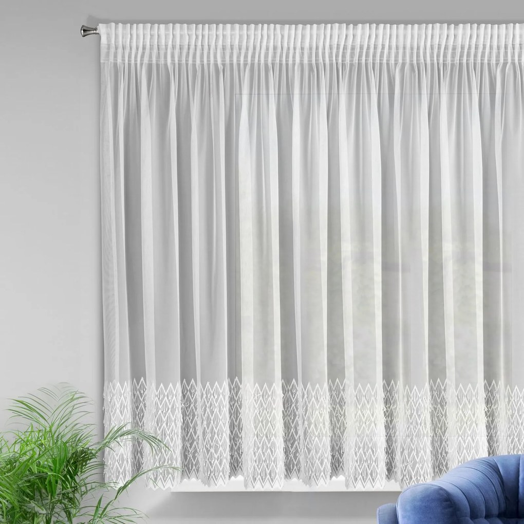 ZÁCLONA NA PÁSCE AMY 300X150 CM BÍLÁ