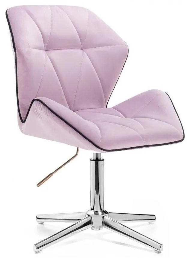 LuxuryForm DESIGN Otočná židle MILANO MAX VELUR na stříbrném kříži - levandule