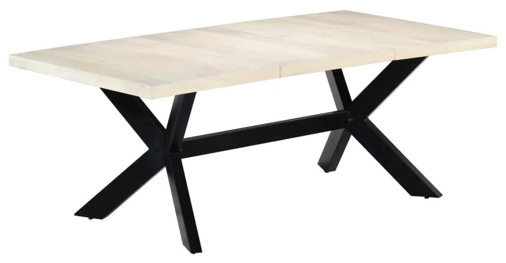Jídelní stůl bílý 200 x 100 x 75 cm masivní mangovníkové dřevo,  247428