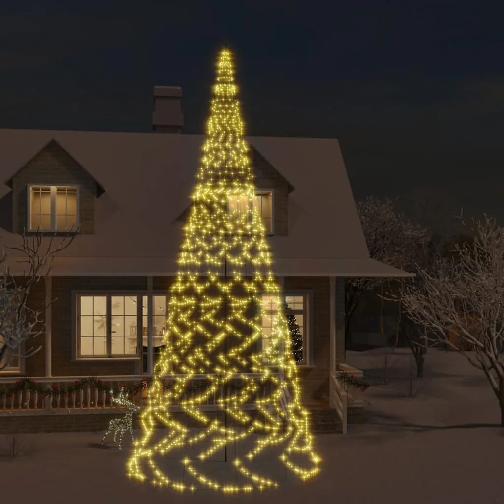 Vánoční stromek na stožár 3 000 teple bílých LED diod 800 cm,  343546