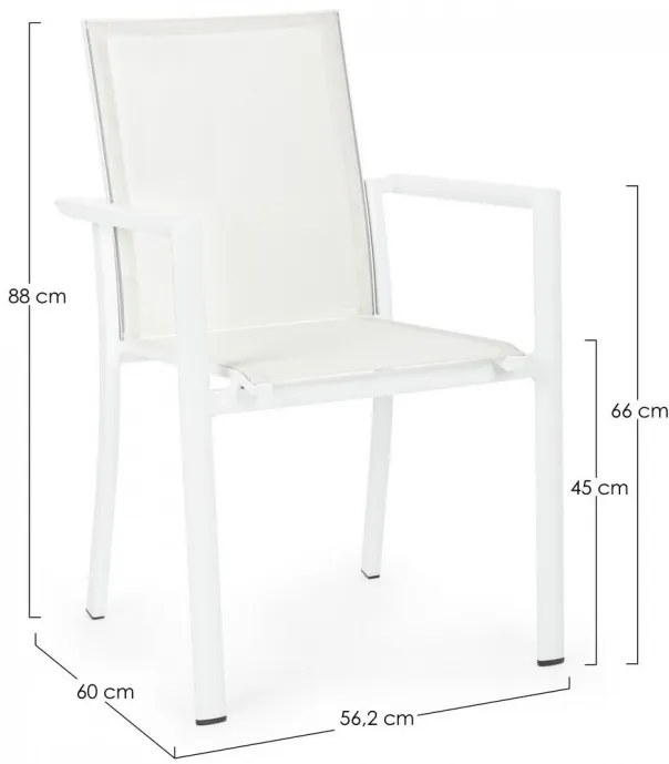 BIZZOTTO zahradní jídelní židle KONNOR bílá 0662740