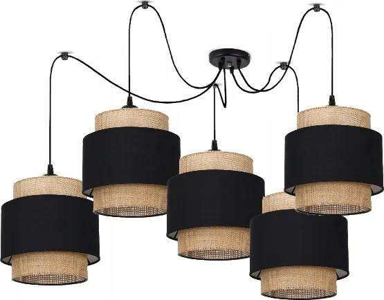 Závěsná Stropní Lampa Spider Pavouk Juta Boho Led E27