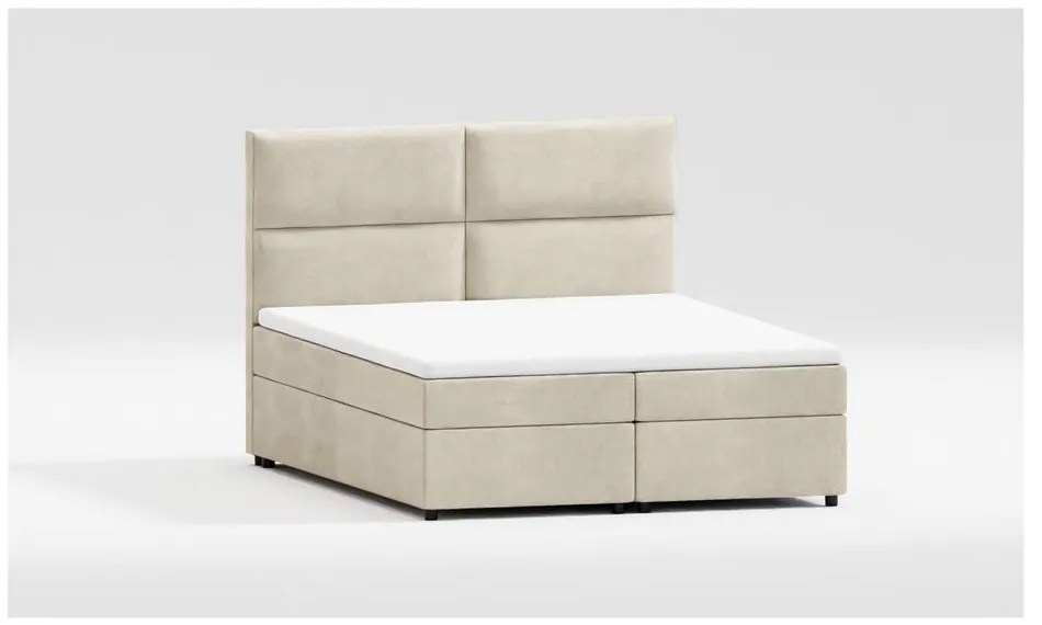 Béžová boxspring postel s úložným prostorem 160x200 cm Rico – Ropez