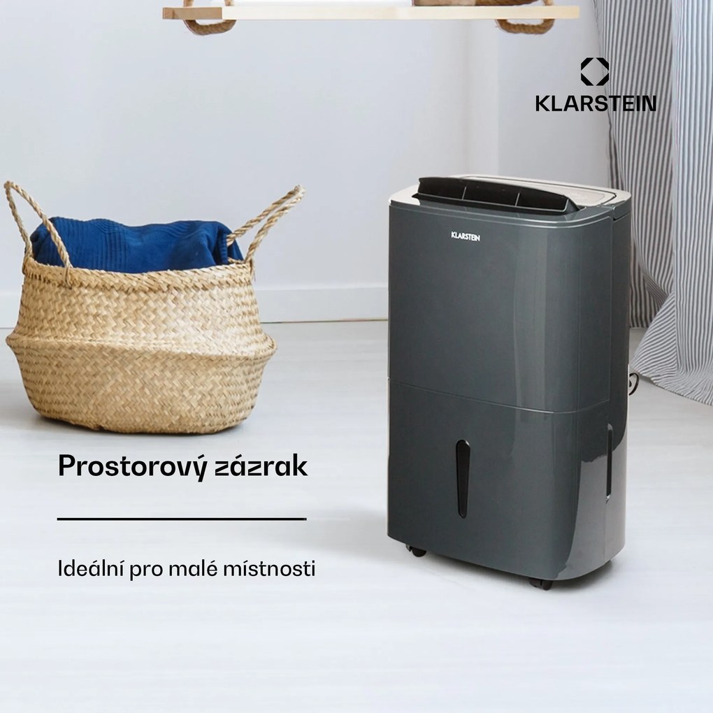 Klarstein DryFy20 Odvlhčovač vzduchu 400W 20l/d 230m³/h 35-50m² DrySelect 45dB Grey