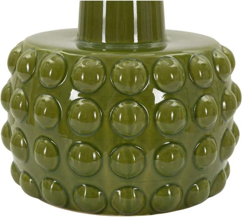 Bílá/zelená keramická stolní lampa s textilním stínidlem (výška 51,5 cm) Gress – Mauro Ferretti