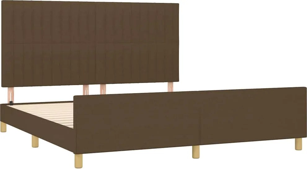 Rám postele bez matrace tmavě hnědý 160 x 200 cm textil 3125230