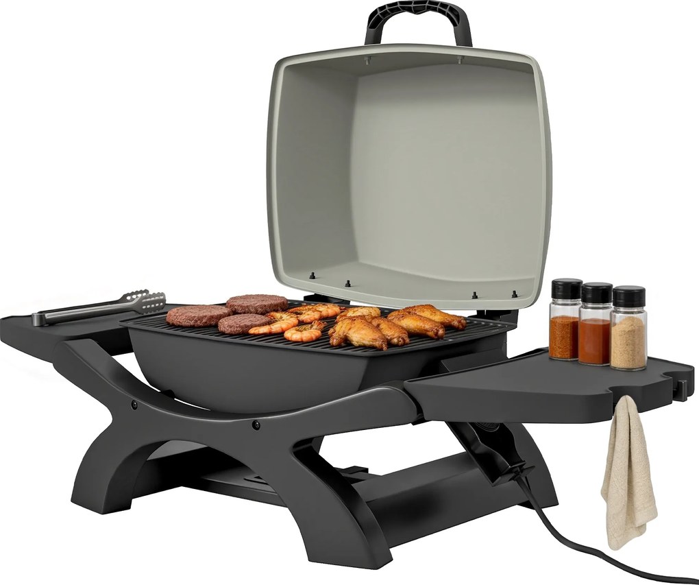 Outsunny stolní elektrický gril 2300W 23x71 cm přenosný elektrický gril s nepřilnavými grilovacími rošty, odkapávací miska