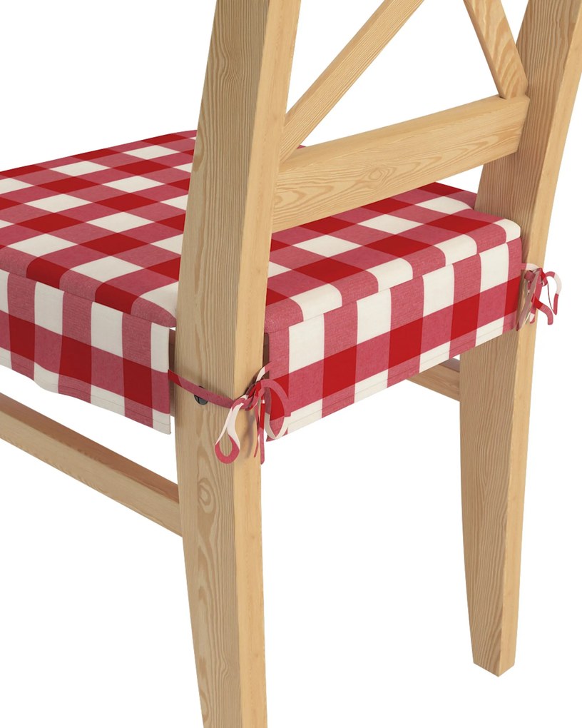 Sedák na židli IKEA Ingolf barva červená látka vzorované