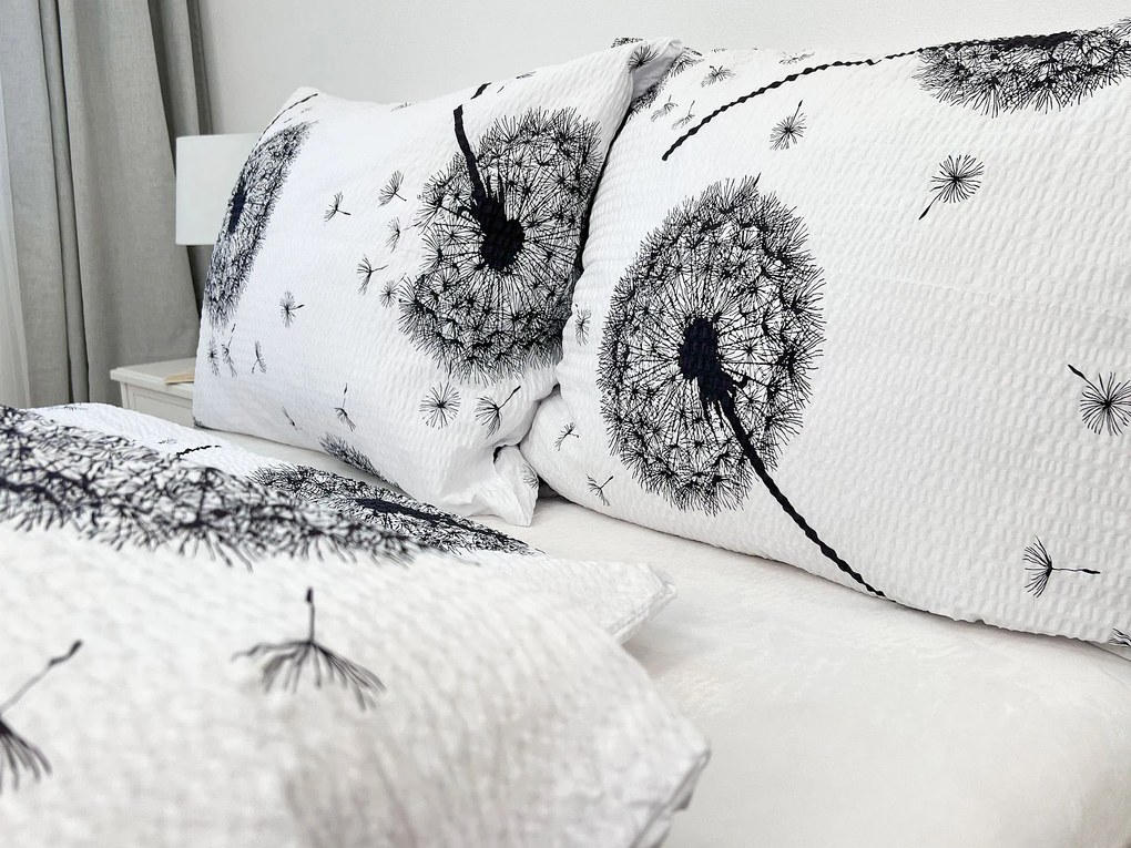 Písecké lůžkoviny Krepový povlak na polštář 45x65 - Pampelišky bílé Zapínání: knoflík