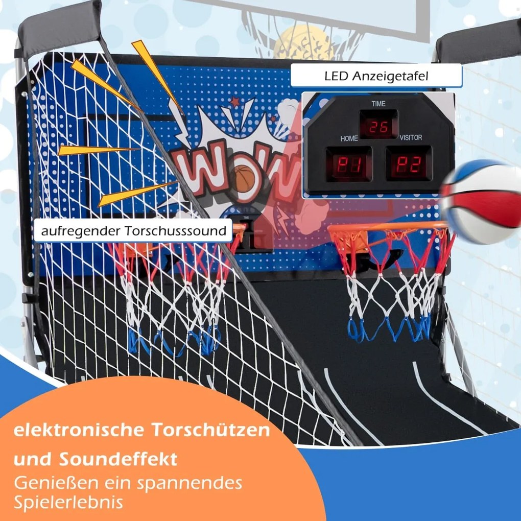 Costway 8 v 1 Basketbalový stroj Skládací elektrický stojan na basketbalový