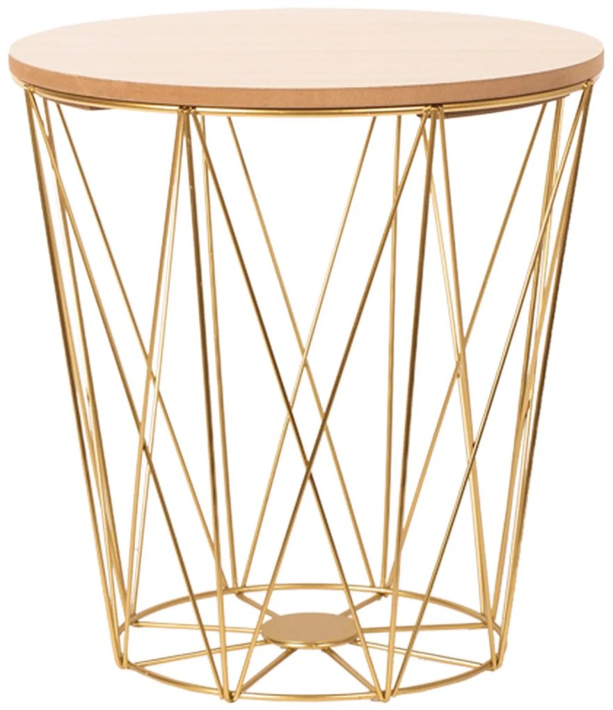 Tutumi, kulatý kávový stolek 29cm, velikost S, SG94-929, zlatá, KRZ-08786