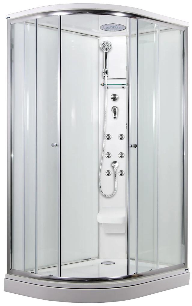 ARTTEC SIRIUS 120 x 90 cm - Masážní sprchový box model 5 chinchilla sklo pravá vanička