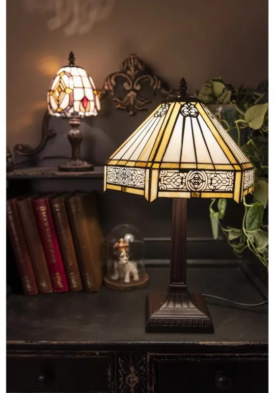 Malá stolní lampa Tiffany Gerieke – 13x29 cm