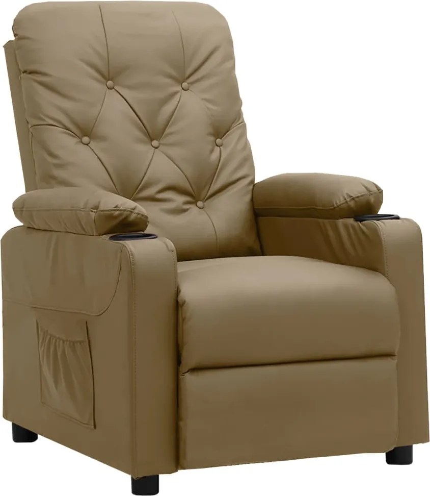 Polohovací křeslo cappuccino umělá kůže 339124