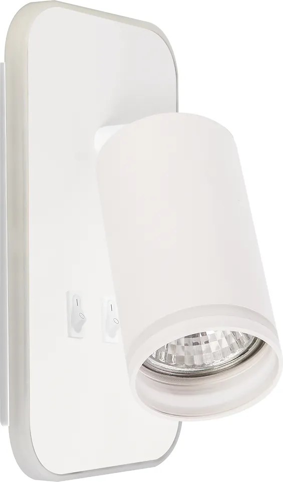 Nástěnné svítidlo Pipe Ring, 1x bílé kovové stínítko + 1x LED 6w, w, vypínač